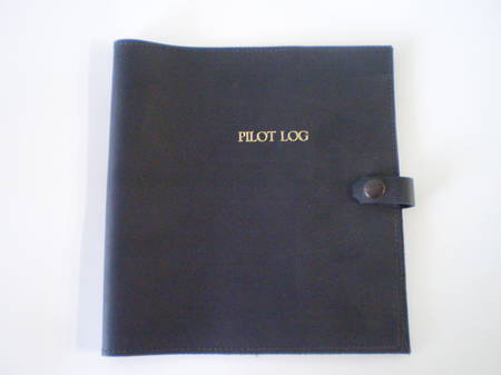Leather Log book cover, black for NZ CAA approved pilot log book